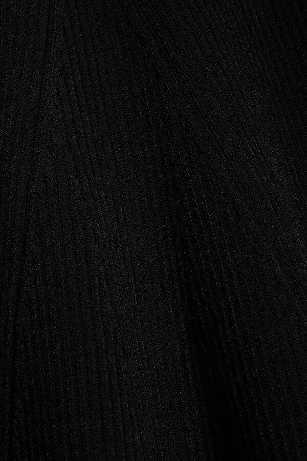 Another Tomorrow Ribbed-Knit Midi Dress In Black - 85% Off | Editorialist