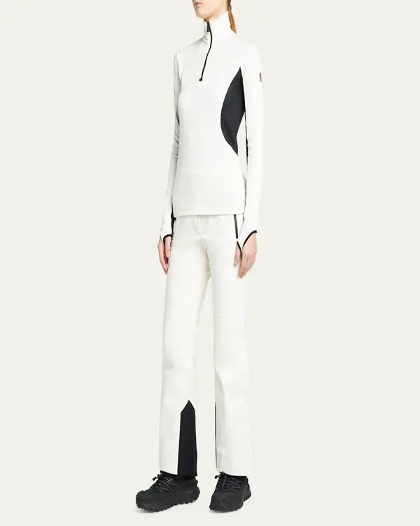 Moncler Colorblock Quarter-zip Top - Natural