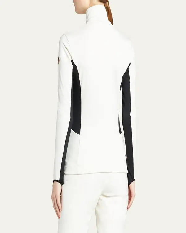 Moncler Colorblock Quarter-zip Top - Natural