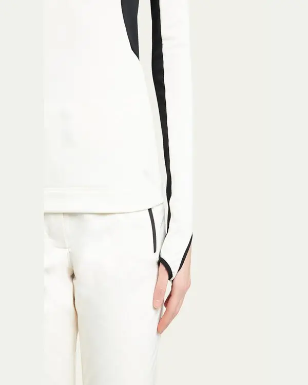Moncler Colorblock Quarter-zip Top - Natural