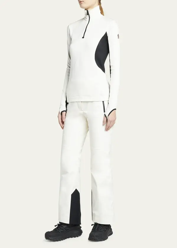 Moncler Colorblock Quarter-zip Top - Natural