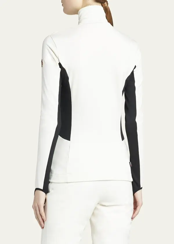 Moncler Colorblock Quarter-zip Top - Natural