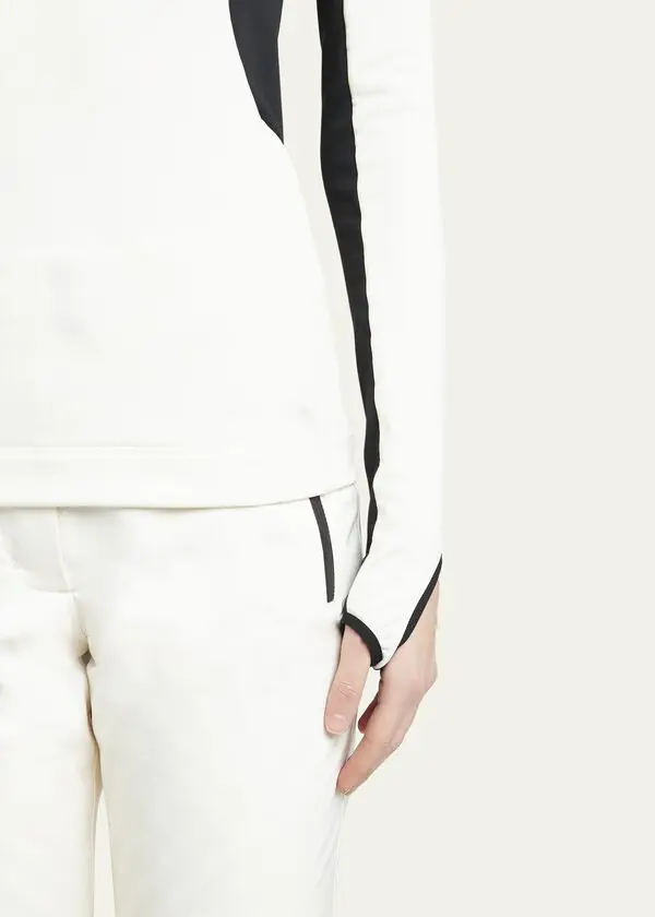 Moncler Colorblock Quarter-zip Top - Natural