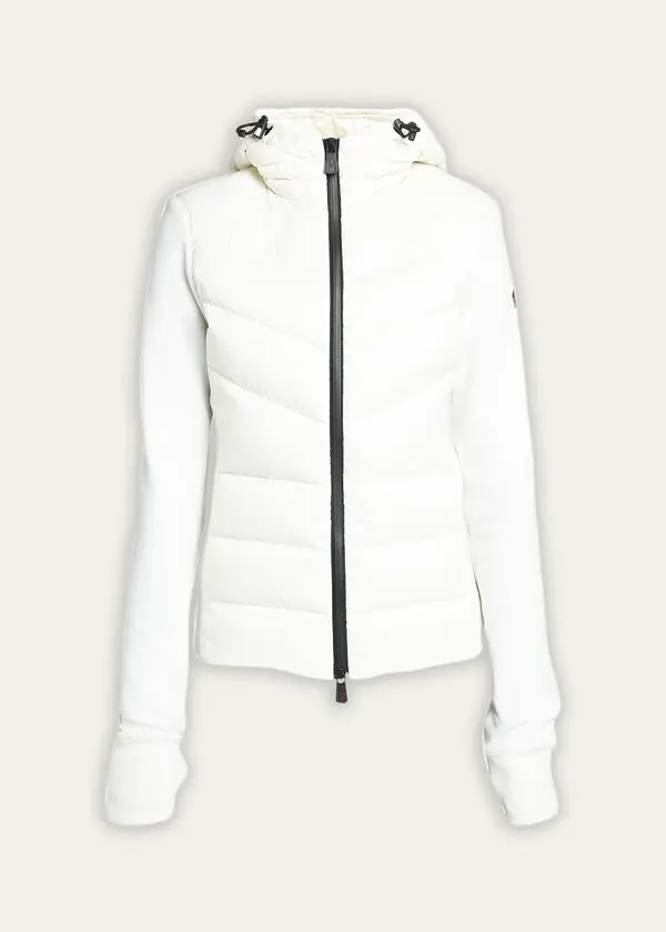 Moncler Puffer Zip-up Cardigan - Natural