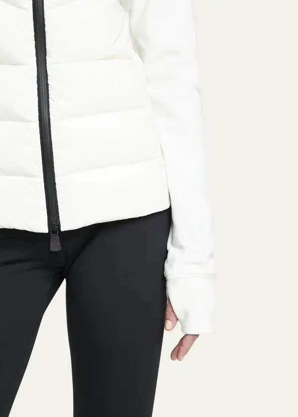Moncler Puffer Zip-up Cardigan - Natural