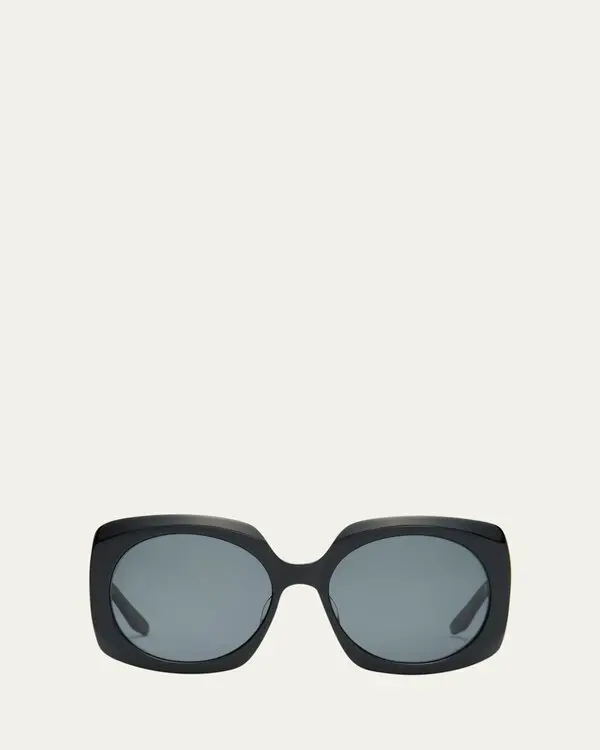 Barton Perreira X Sarah Hoover Delia Square Sunglasses - Black Noir