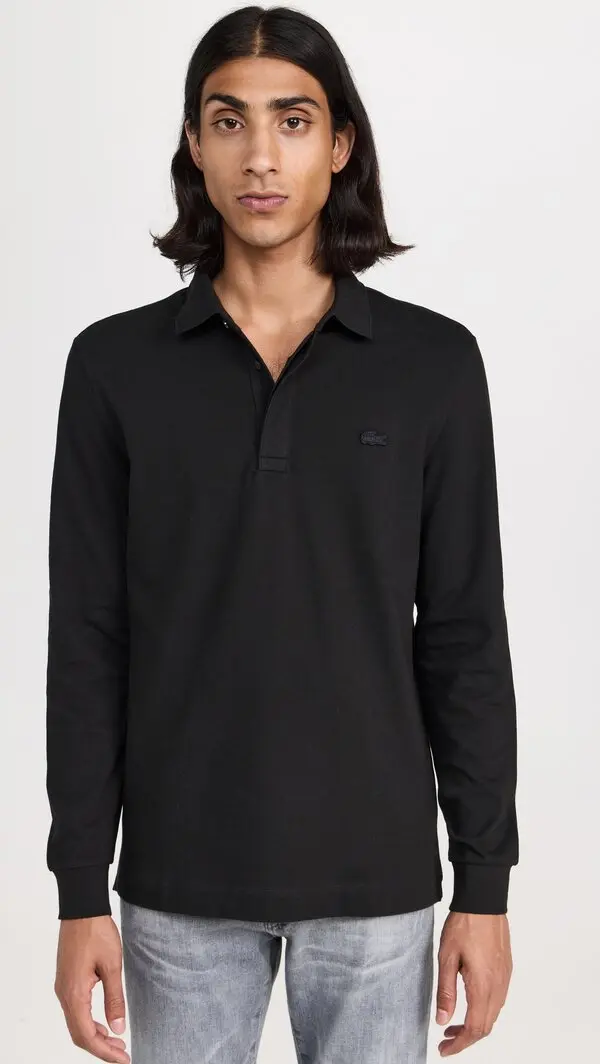 Lacoste Long Sleeve Stretch Cotton Paris Polo
