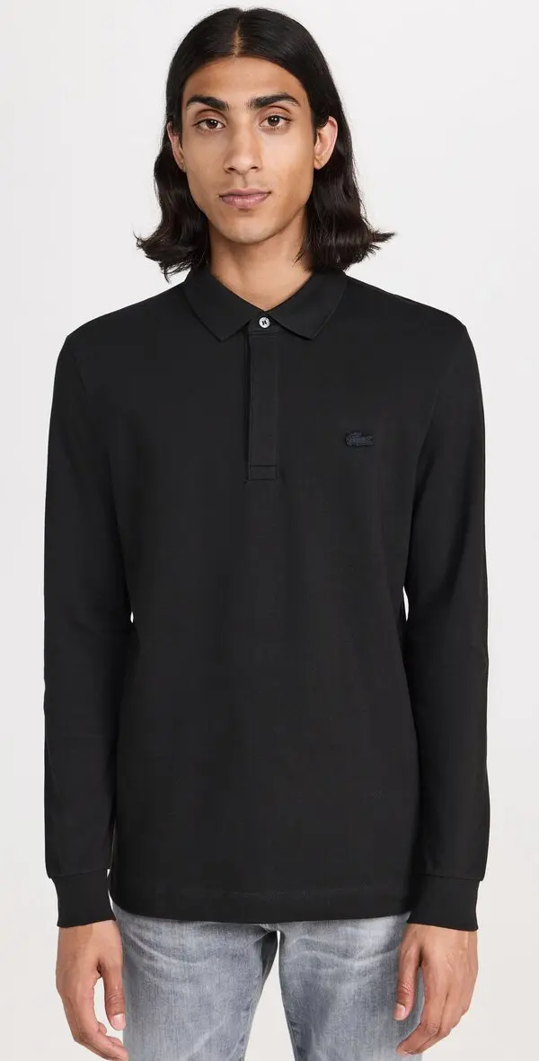 Lacoste Long Sleeve Stretch Cotton Paris Polo