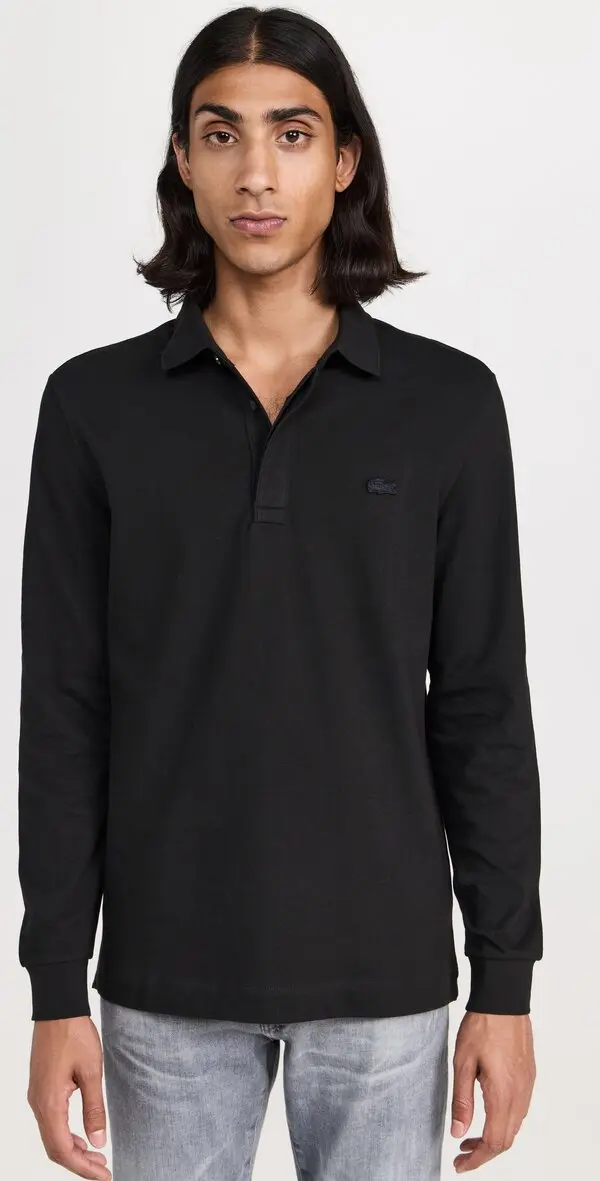 Lacoste Long Sleeve Stretch Cotton Paris Polo