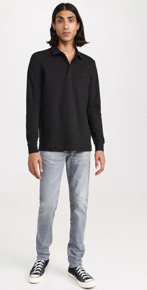 Lacoste Long Sleeve Stretch Cotton Paris Polo