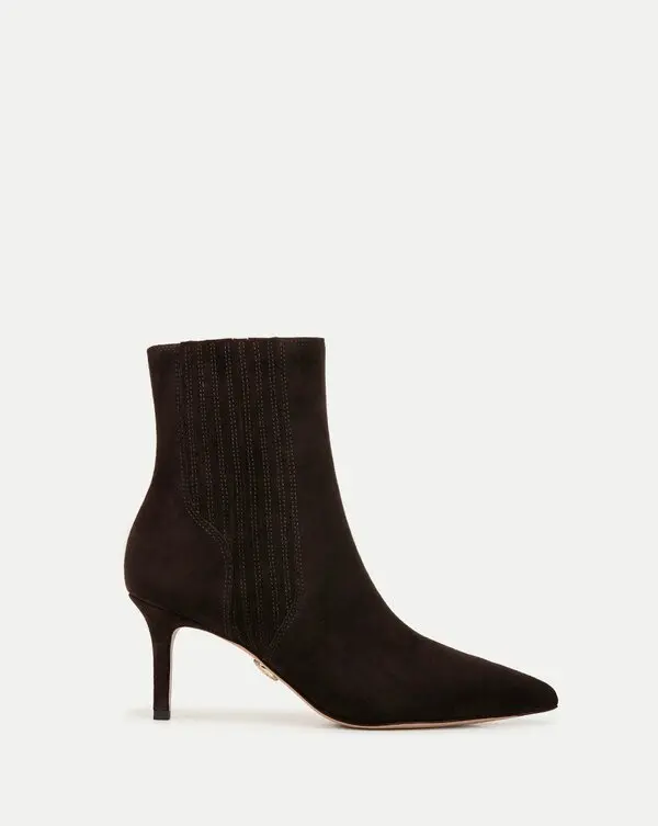 Veronica Beard Lisa Suede Ankle Boots - Espresso