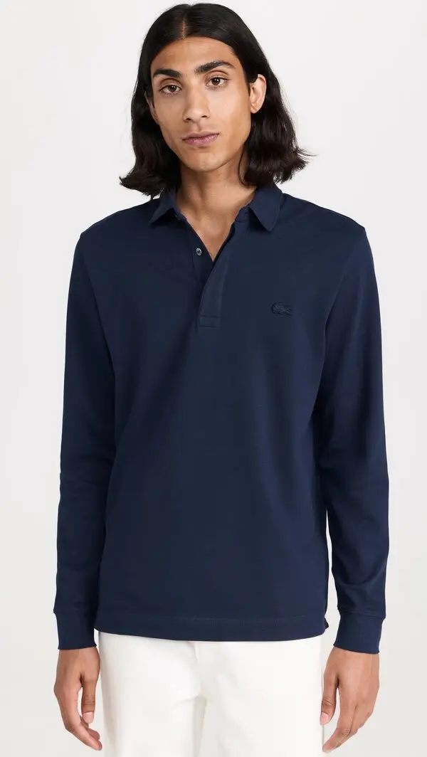 Lacoste Long Sleeve Stretch Cotton Paris Polo