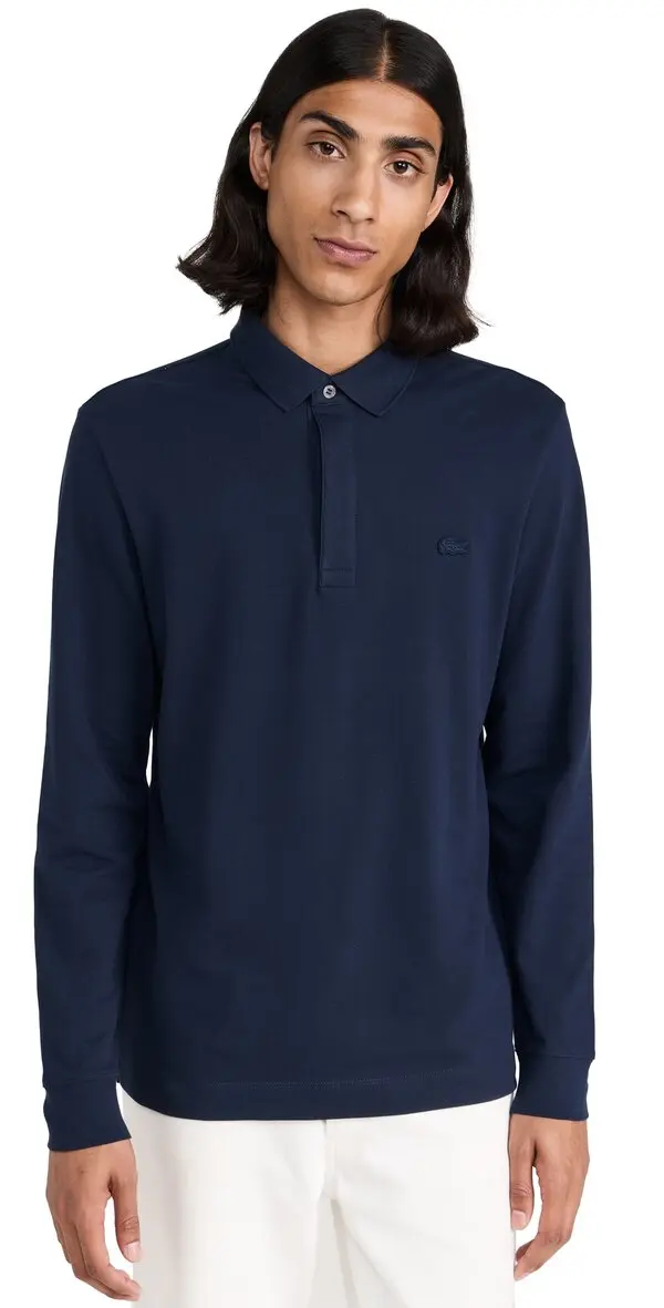 Lacoste Long Sleeve Stretch Cotton Paris Polo