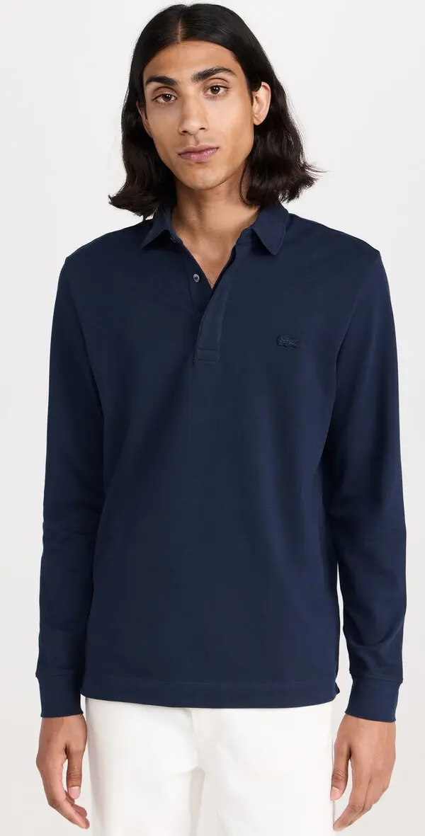 Lacoste Long Sleeve Stretch Cotton Paris Polo