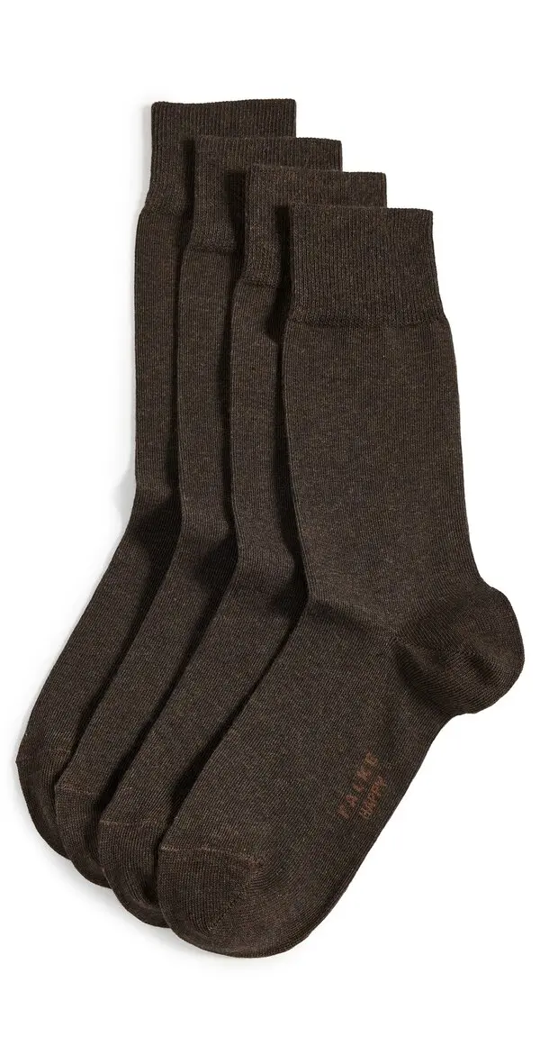 Falke Happy 2-pack Crew Socks - Dark Brown