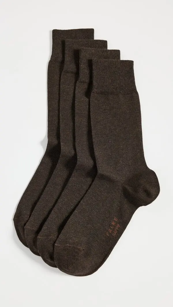 Falke Happy 2-pack Crew Socks - Dark Brown