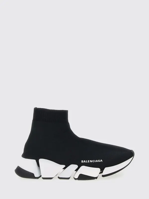 Balenciaga Speed 2.0 Stretch Knit High Top Sneakers - Black