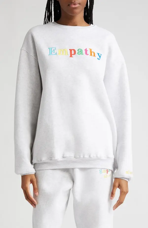 THE MAYFAIR GROUP Gender Inclusive Empathy Always Embroidered Crewneck Sweatshirt
