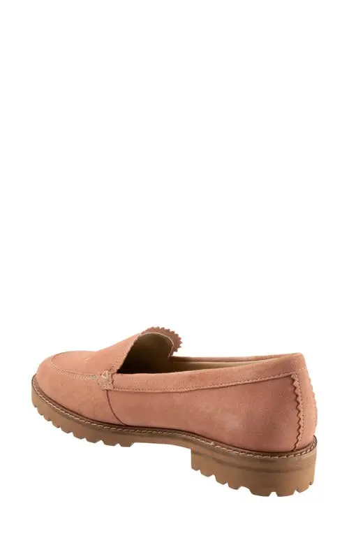 Trotters Fayth Leather Loafer - Pale Pink Suede