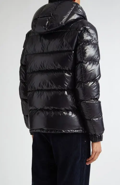 Moncler Maya Lacquered Nylon Down Jacket - Black/black