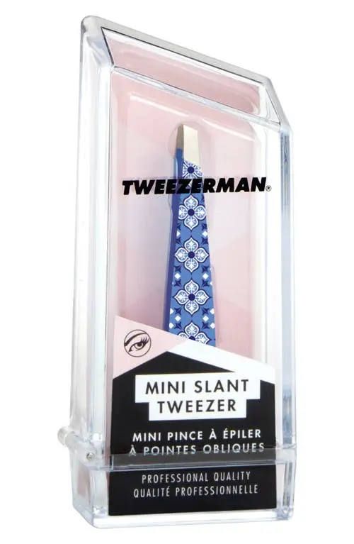 TWEEZERMAN Mini Lisbon Sea Slant Tweezer - Blue