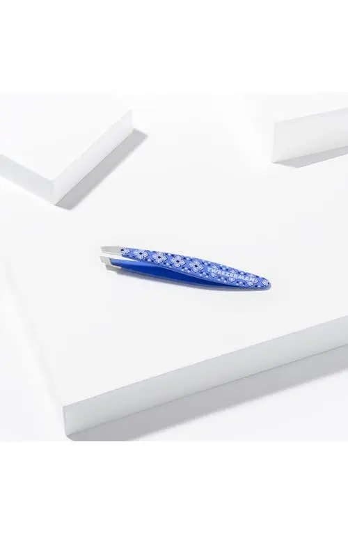 TWEEZERMAN Mini Lisbon Sea Slant Tweezer - Blue