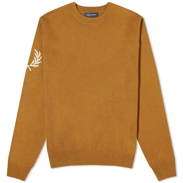 Fred Perry Intarsia Laurel Wreath Crew Neck Knit