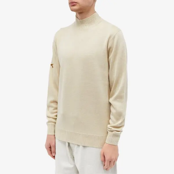 Fred Perry Intarsia Laurel Wreath Mock Neck Knit