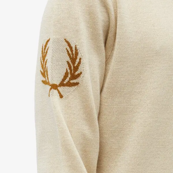 Fred Perry Intarsia Laurel Wreath Mock Neck Knit
