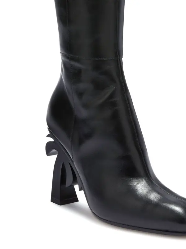 Palm Angels Palm-heel Leather Knee Boots