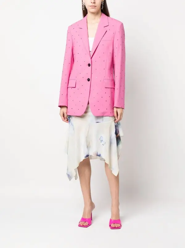 MSGM Crystal-embellished Single-breasted Blazer - Pink