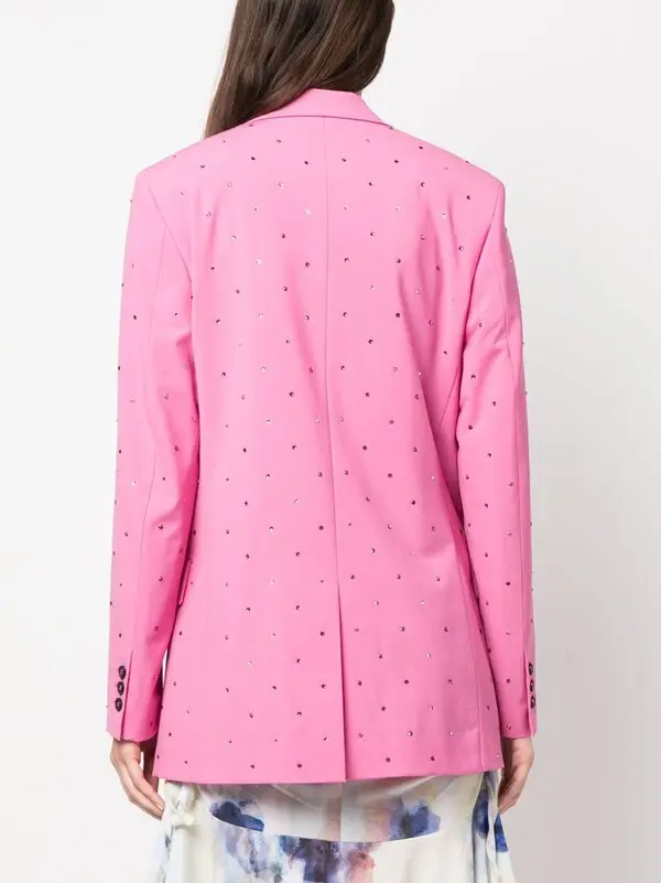 MSGM Crystal-embellished Single-breasted Blazer - Pink
