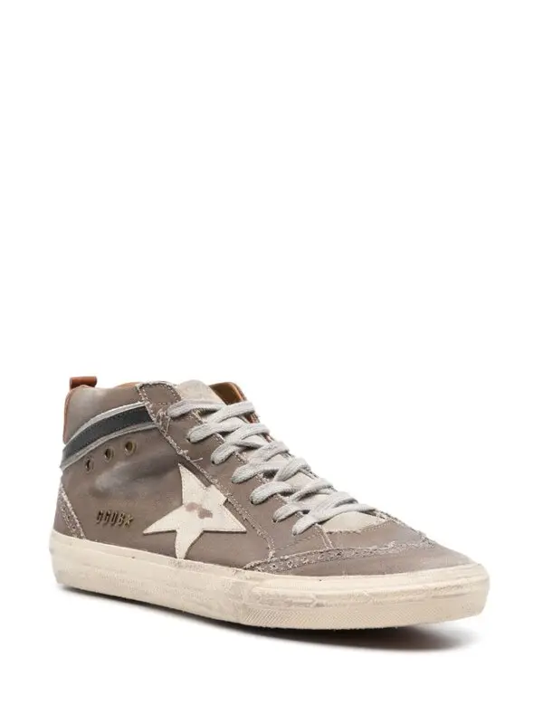 GOLDEN GOOSE Mid Star Distressed-effect Sneakers