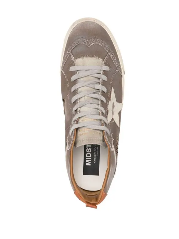 GOLDEN GOOSE Mid Star Distressed-effect Sneakers
