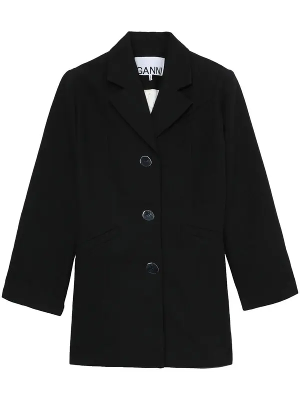 GANNI Single-breasted Blazer With Shoulder Pads