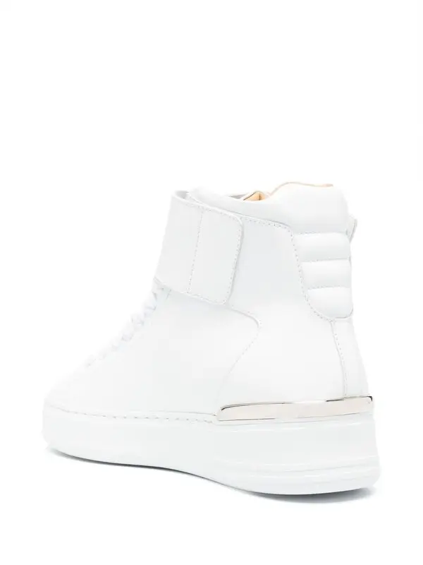Philipp Plein Crystal Embellished Leather High-top Sneakers