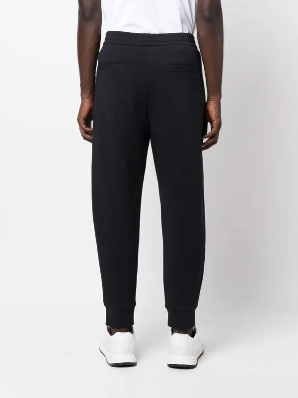 Emporio Armani Logo-embroidered Stretch-cotton Track Pants - Blue