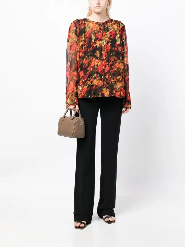3.1 Phillip Lim Abstract-print Semi-sheer Blouse