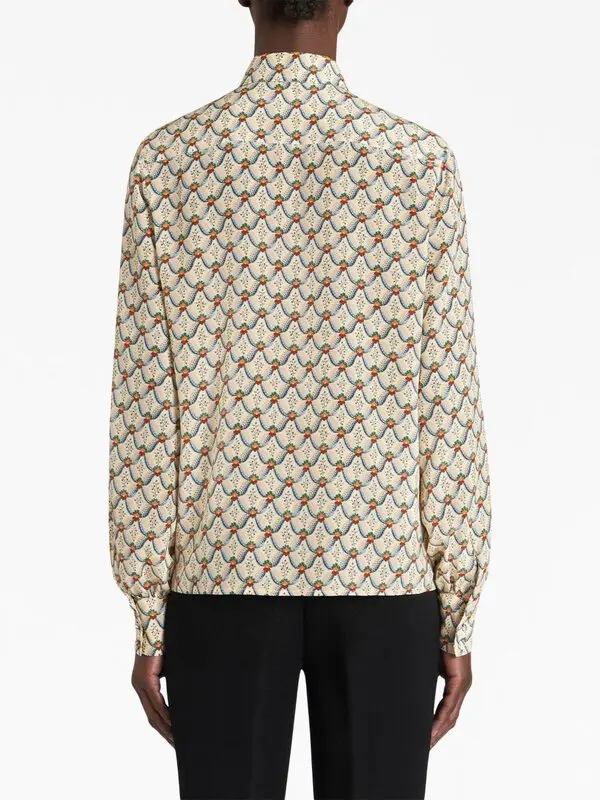 Etro Floral-print Silk Shirt - Neutrals