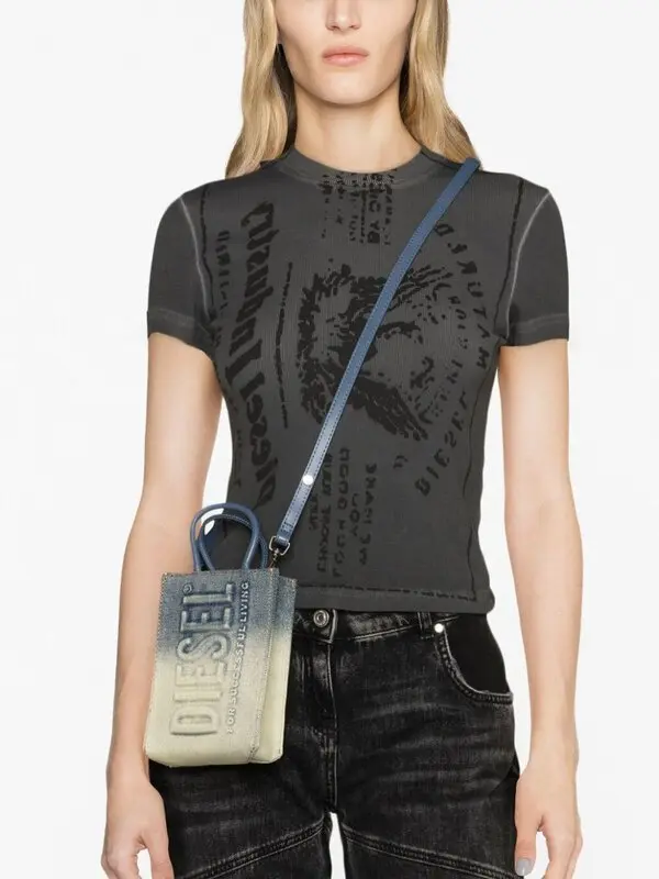 Diesel® Logo-Embossed Denim Tote Bag - Blue | Editorialist