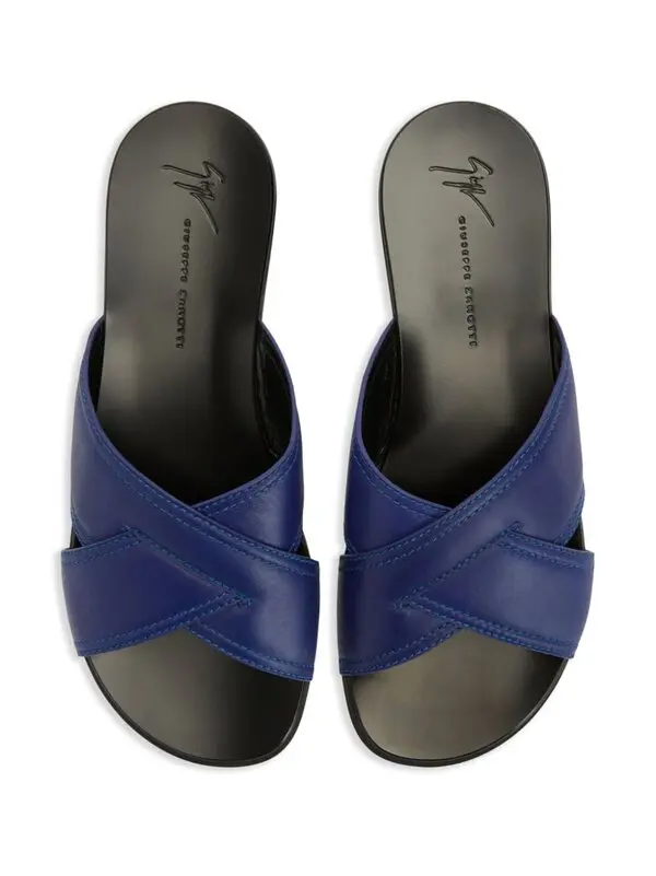 GIUSEPPE ZANOTTI Flavio Leather Sandals - Blue