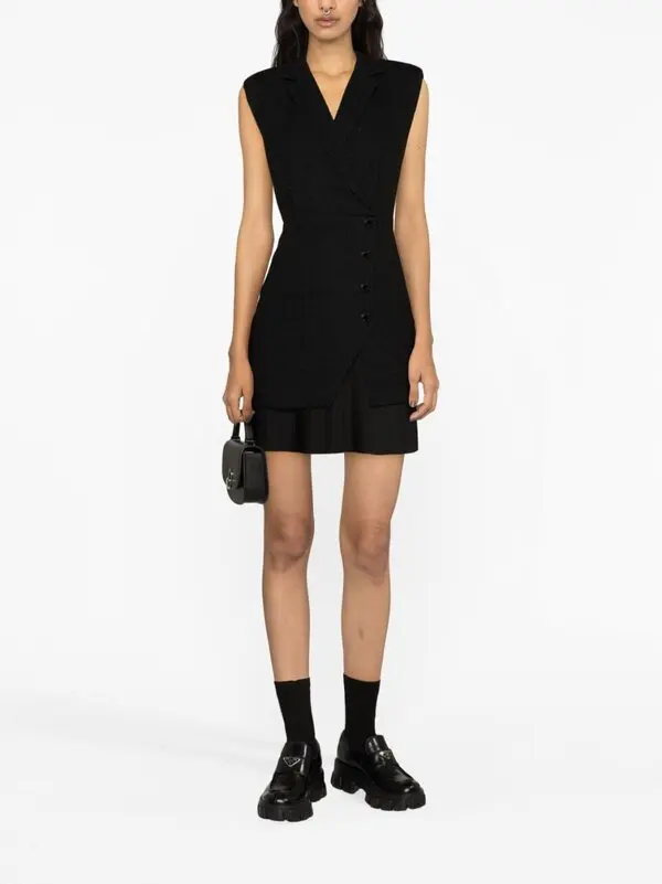 Sandro Alexandrie Pleated Tweed Wrap Dress