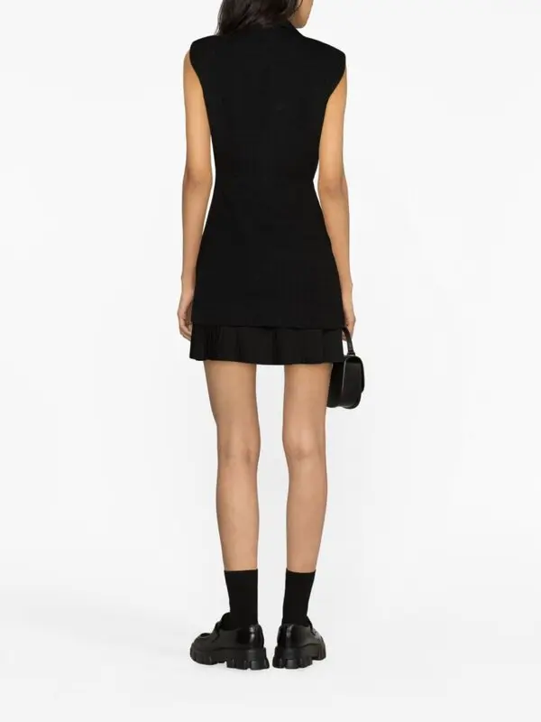 Sandro Alexandrie Pleated Tweed Wrap Dress