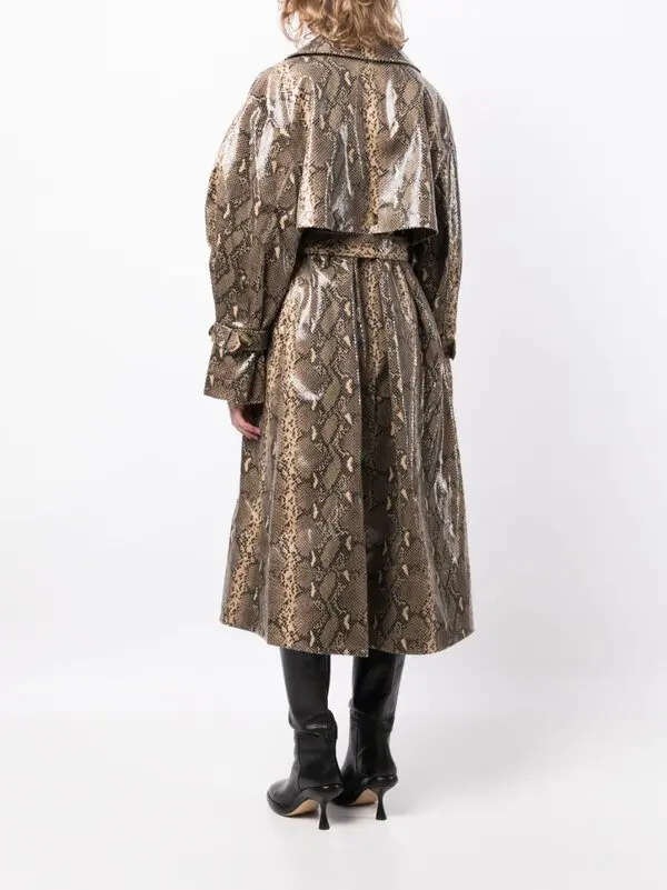 REJINA PYO Snake-print Belted Coat