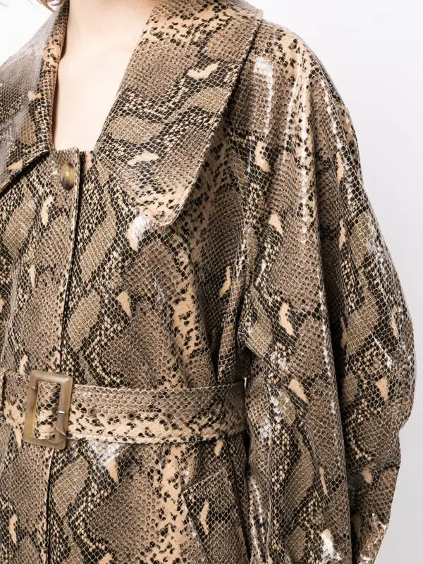 REJINA PYO Snake-print Belted Coat