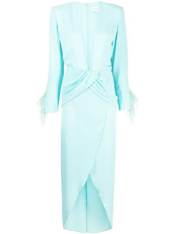 Nervi Ada Plunge-neck Gown - Blue