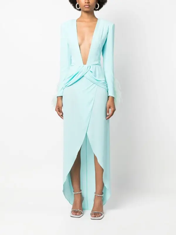 Nervi Ada Plunge-neck Gown