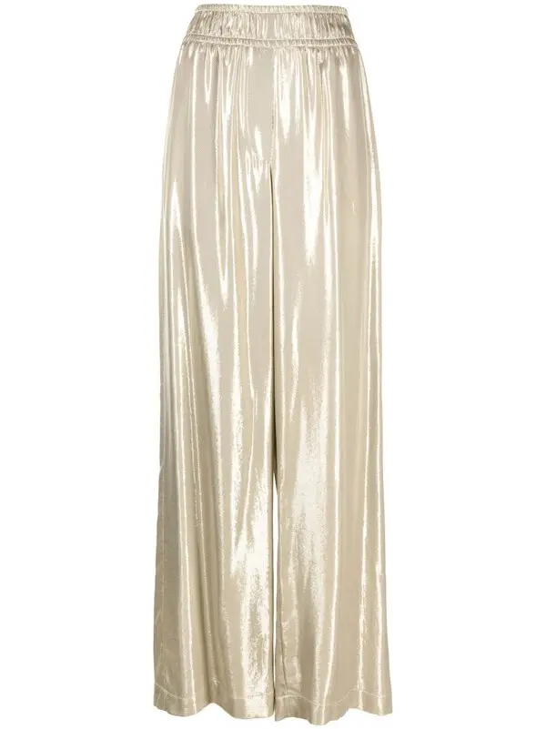 Brunello Cucinelli Wide-leg Metallic-effect Trousers
