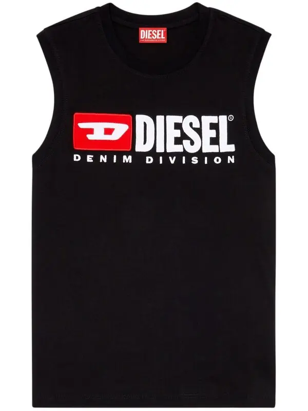 DIESEL® T-isco-div Cotton Tank Top - Black
