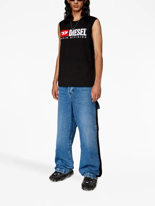 DIESEL® T-isco-div Cotton Tank Top - Black